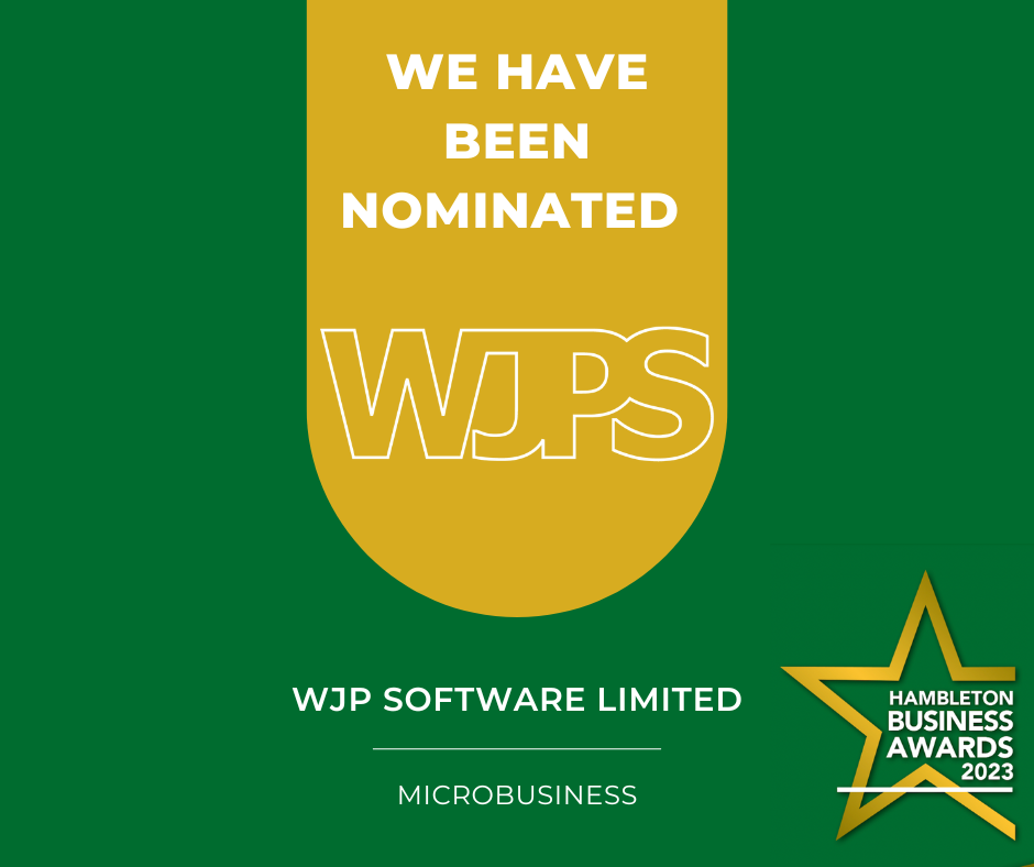WJP Software Limited: WJPS have been Nominated for an Award!